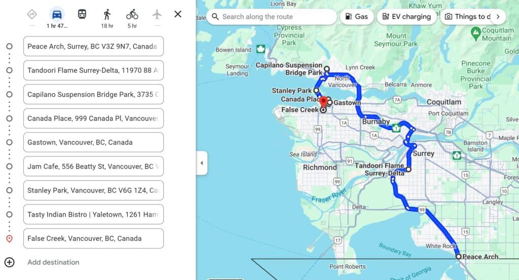 Seattle to Vancouver B.C. 3 Day Itinerary